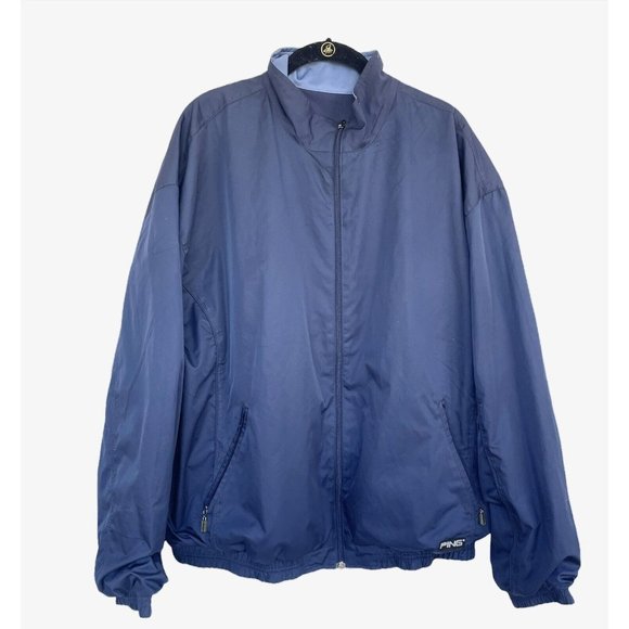 Ping | Jackets & Coats | Ping Golf Jacket Mens Large Blue Full Zip Up ...